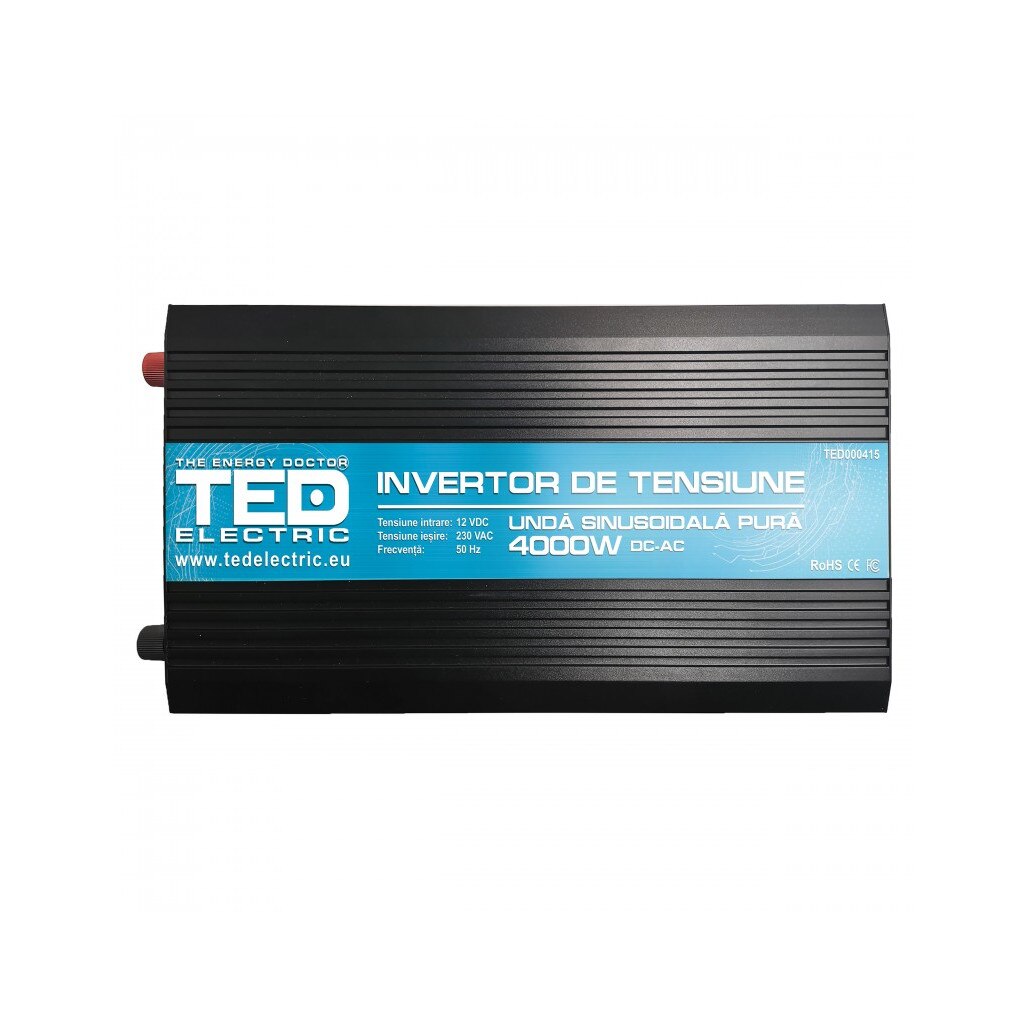 Invertor auto de la 12V la 220-230V 4000W Unda Sinusoidala Pura, TED ...
