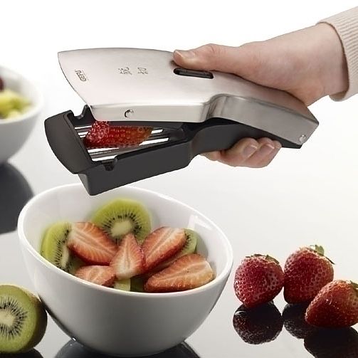 Feliator manual Gefu, Otel inoxidabil, Pentru fructe/legume, Negru/Alb ...