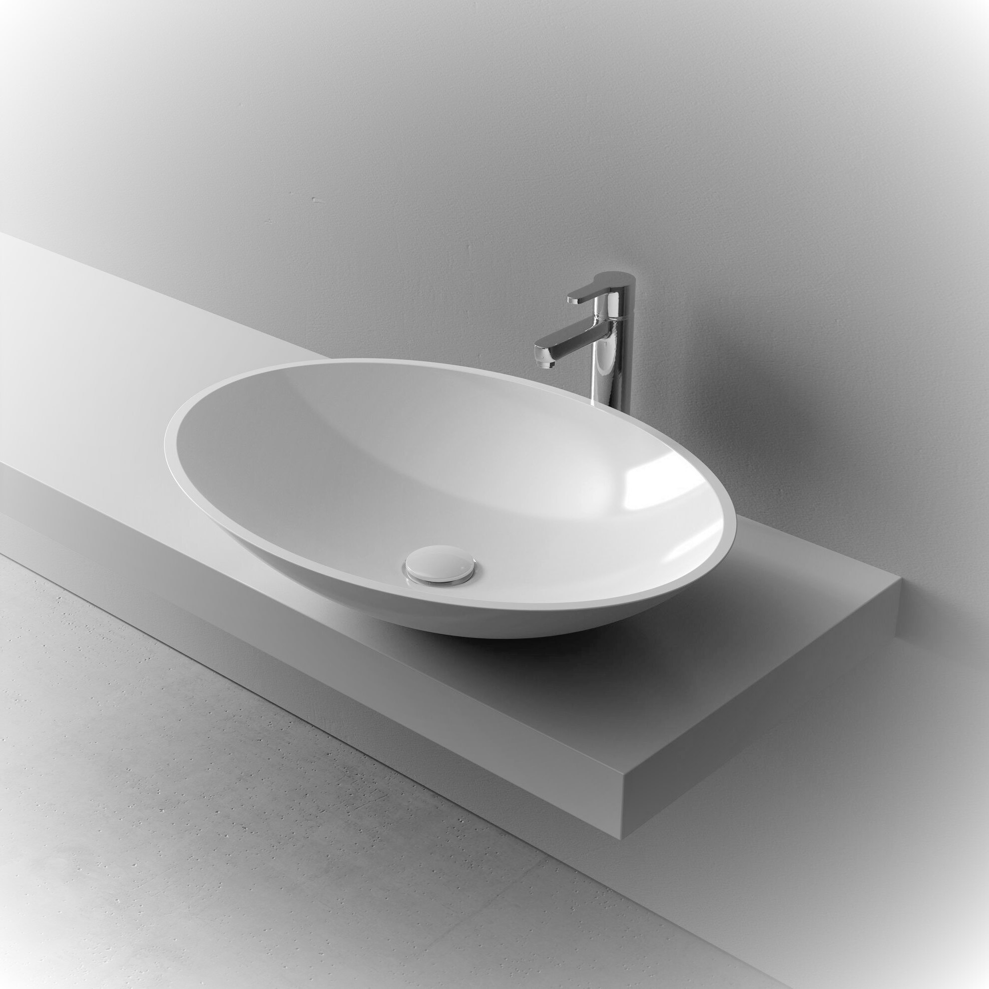 Lavoar compozit pentru mobilier baie, 600 x 400 x 193, Kompotech, Alb ...