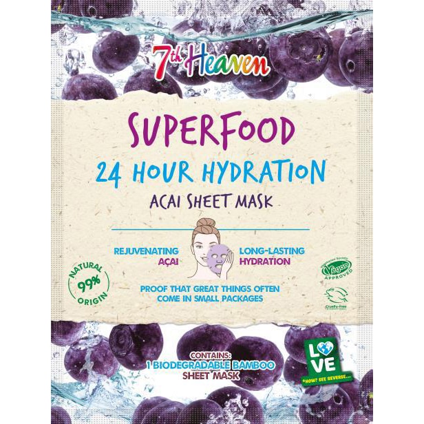 Masca pentru ten 7th Heaven Superfood 24hr Hydration Acai - eMAG.ro