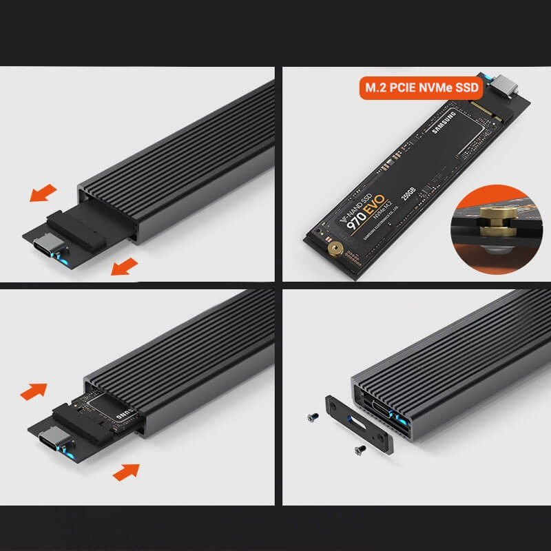 Carcasa Rack SSD Extern M.2 NVMe Kimax, PCIe 5.0, USB 3.1 10Gbps ...