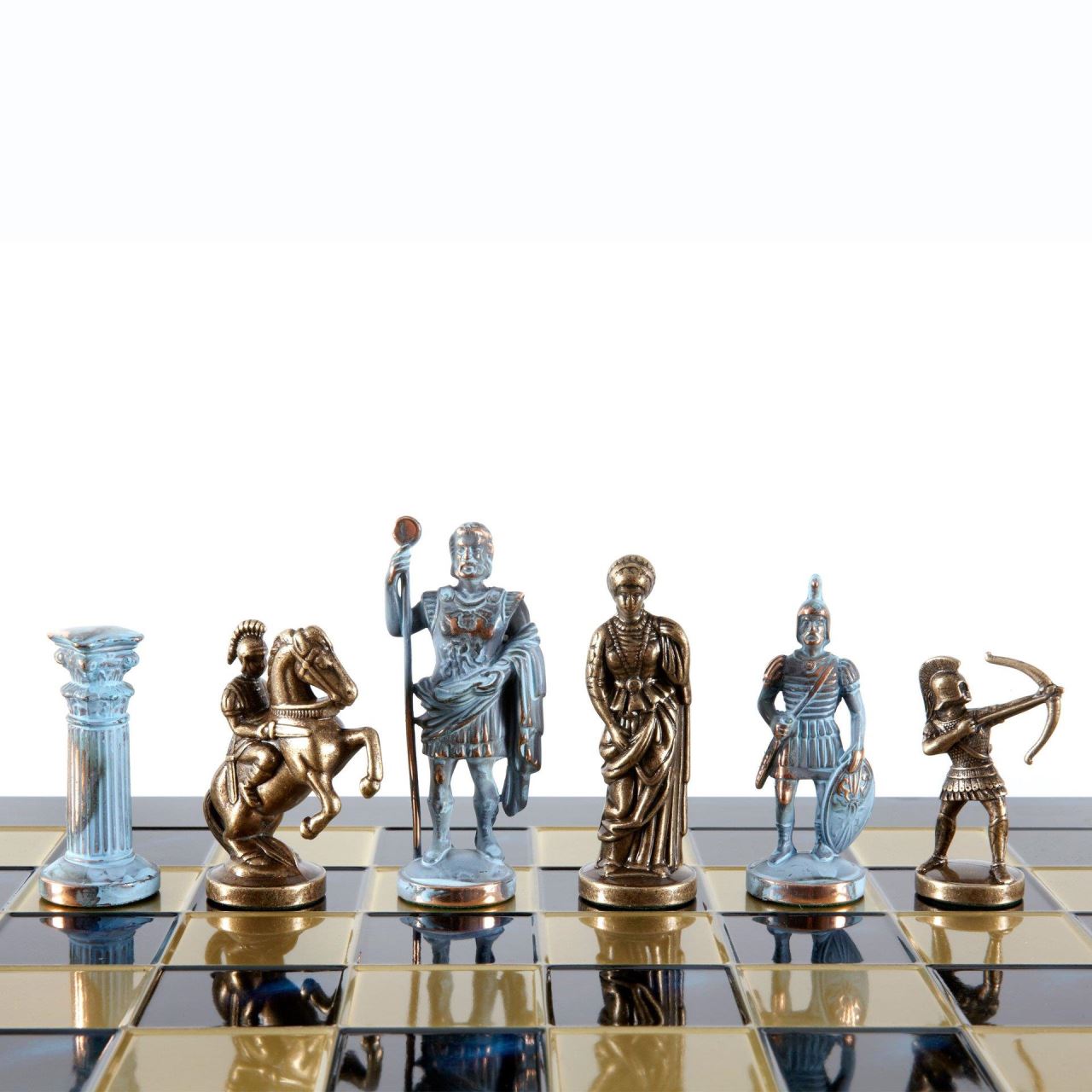 Set sah, Manopoulos, perioada greco-romana, tabla albastra, pioni ...