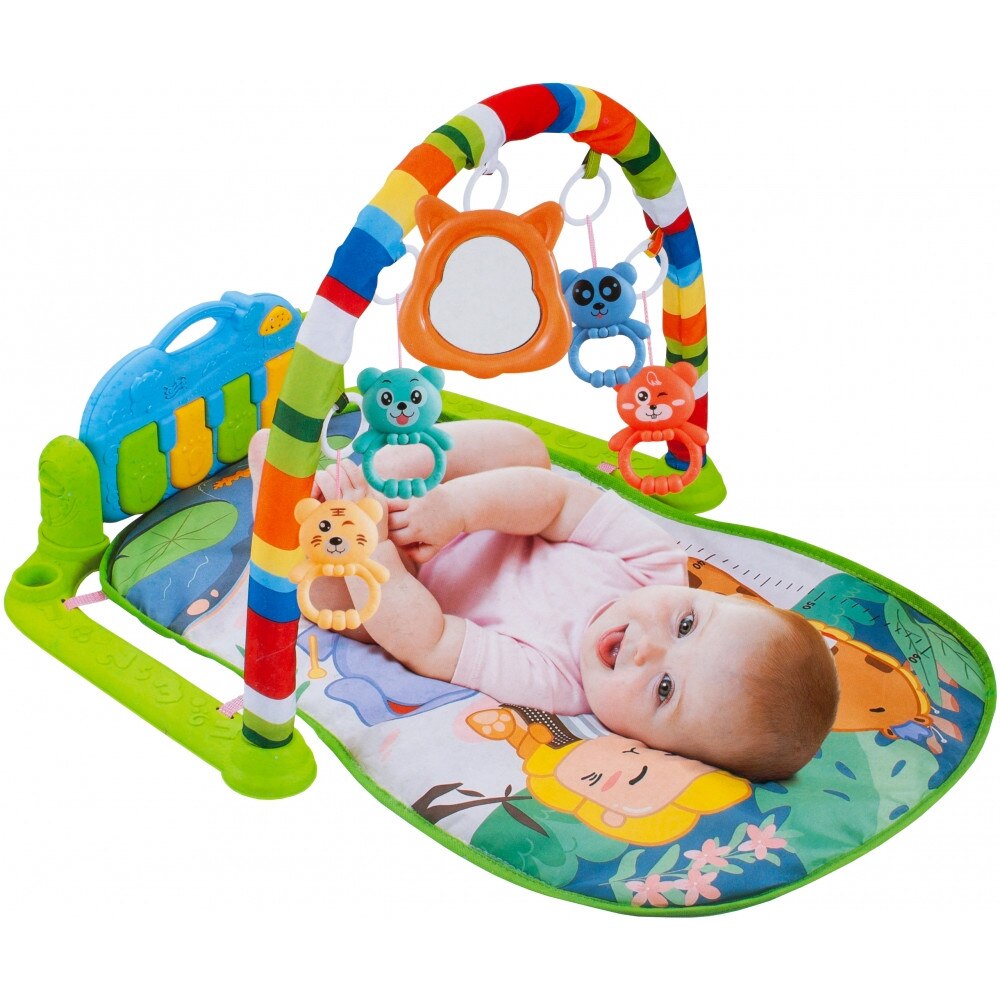 Centru de Activitati Bebe Saltea Cu Pian Jungle Bleu - eMAG.ro