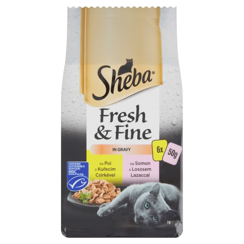 Sheba Mini пакетирана котешка храна с микс риба и месо, 6x50гр - eMAG.bg