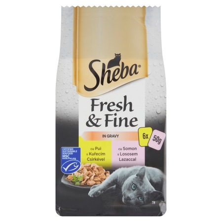 Sheba Mini пакетирана котешка храна с микс риба и месо, 6x50гр - eMAG.bg