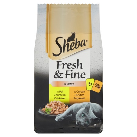 Пакетирана котешка храна Sheba Mini с избор на крилца, 6x50гр - eMAG.bg