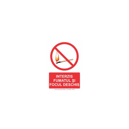 Indicator de interdictie - Interzis fumatul si focul deschis, S4020 ...