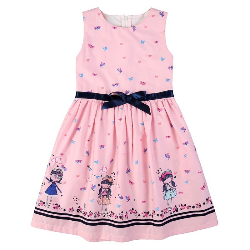 Rochita eleganta de vara, bumbac, fluturasi, roz - eMAG.ro