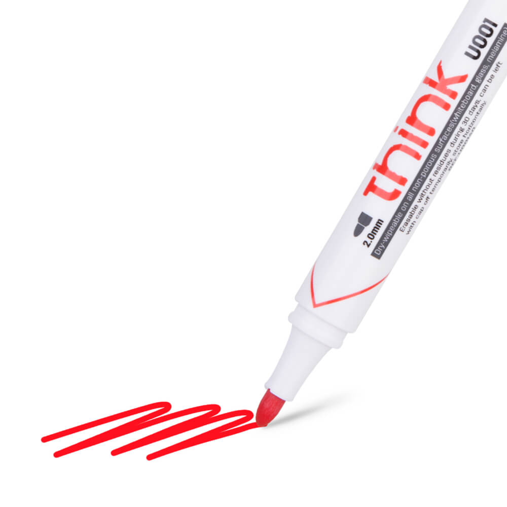Deli Think Whiteboard Marker, piros, kerek hegy 2 mm - eMAG.hu