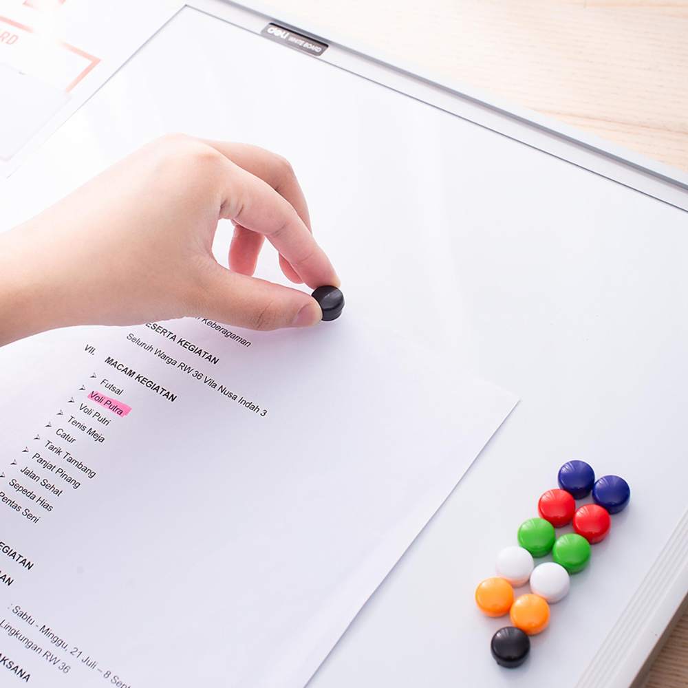 Set 12 Magneti pentru Tabla Magnetica Deli, 15 mm, Diverse Culori - eMAG.ro