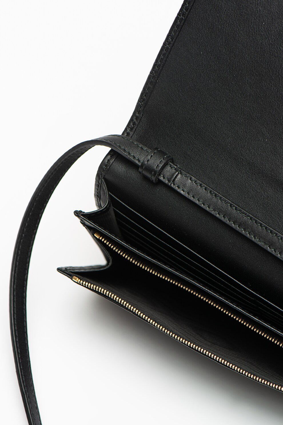 Gucci, Geanta plic de piele cu bareta detasabila, Negru - eMAG.ro