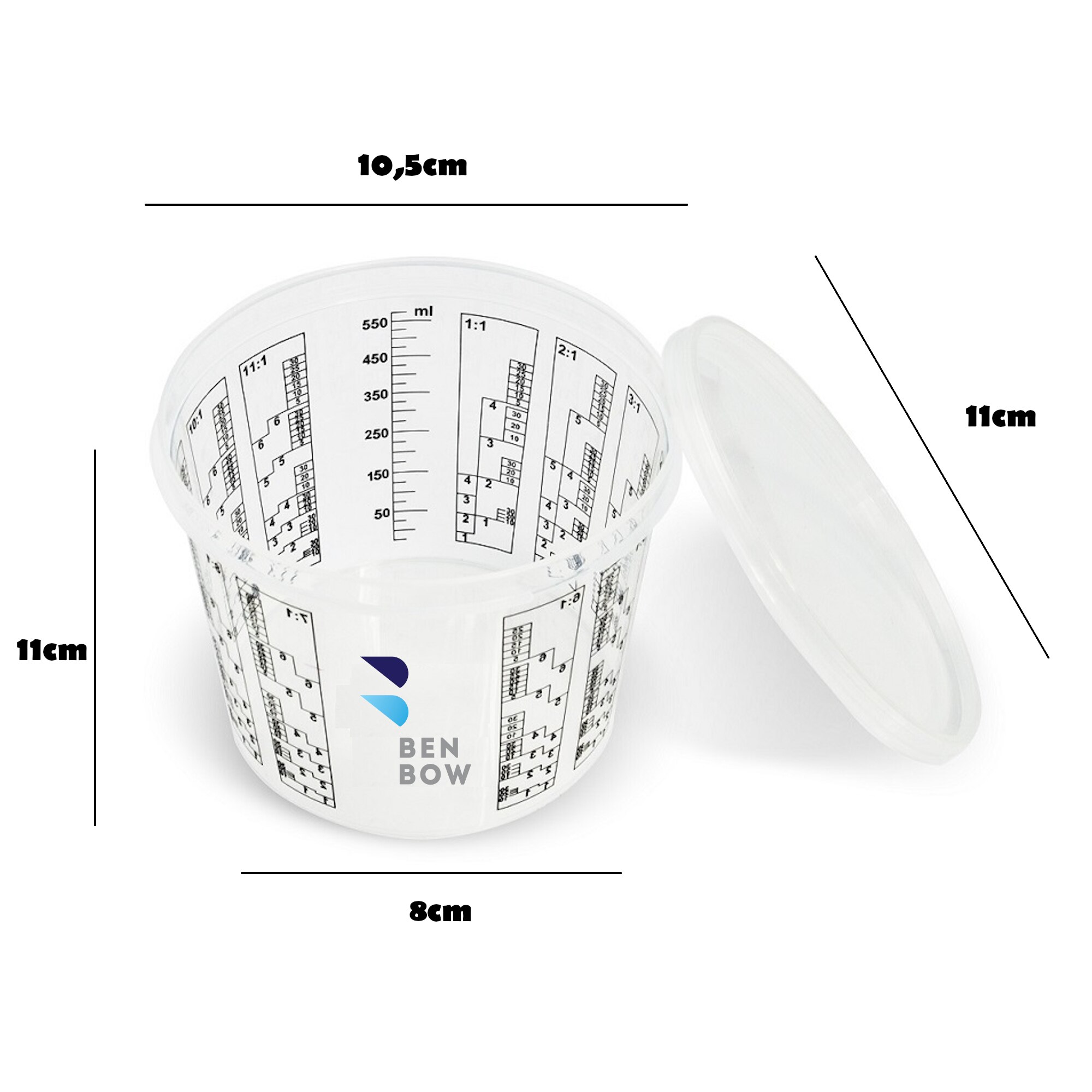 Set 50 recipiente gradate, BenBow, Transparent, 50 x 680ml - eMAG.ro