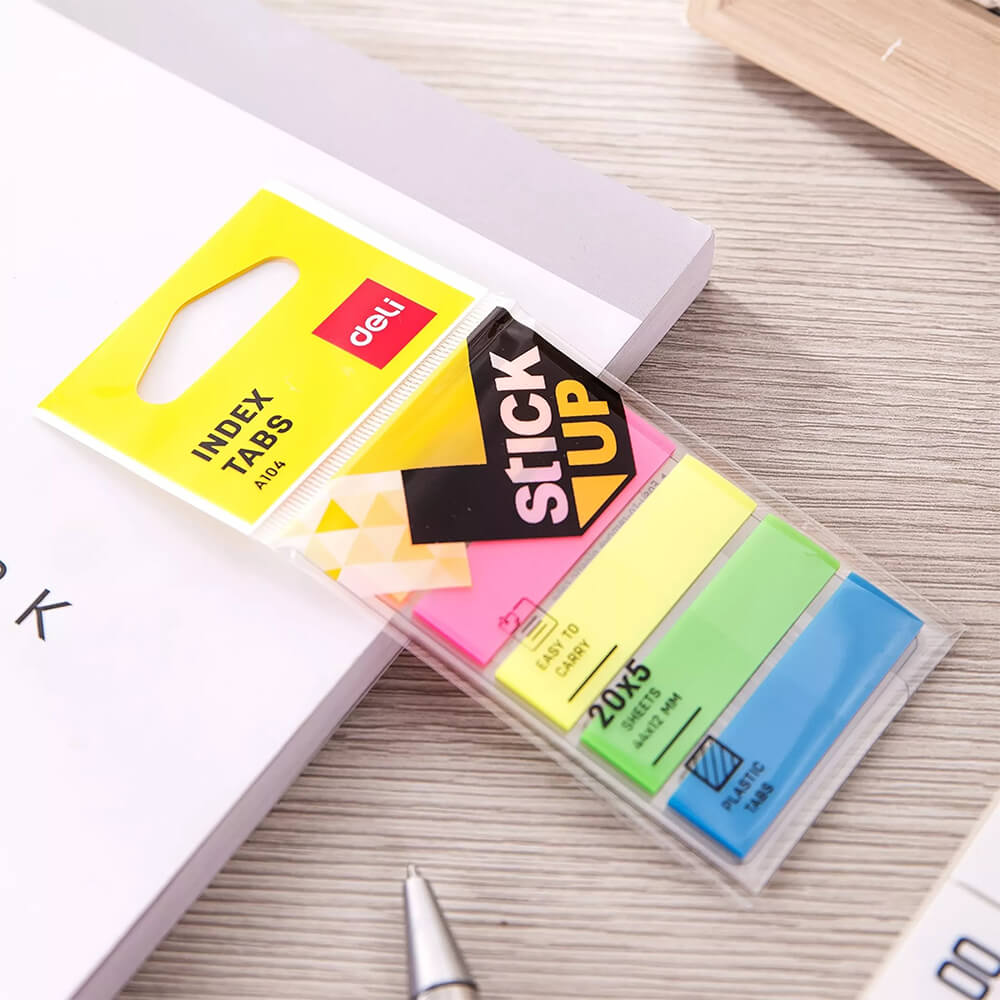 Index Adeziv Plastic, Deli Stick Up, 12x44 mm, 5 Culori Pastel, 100 ...