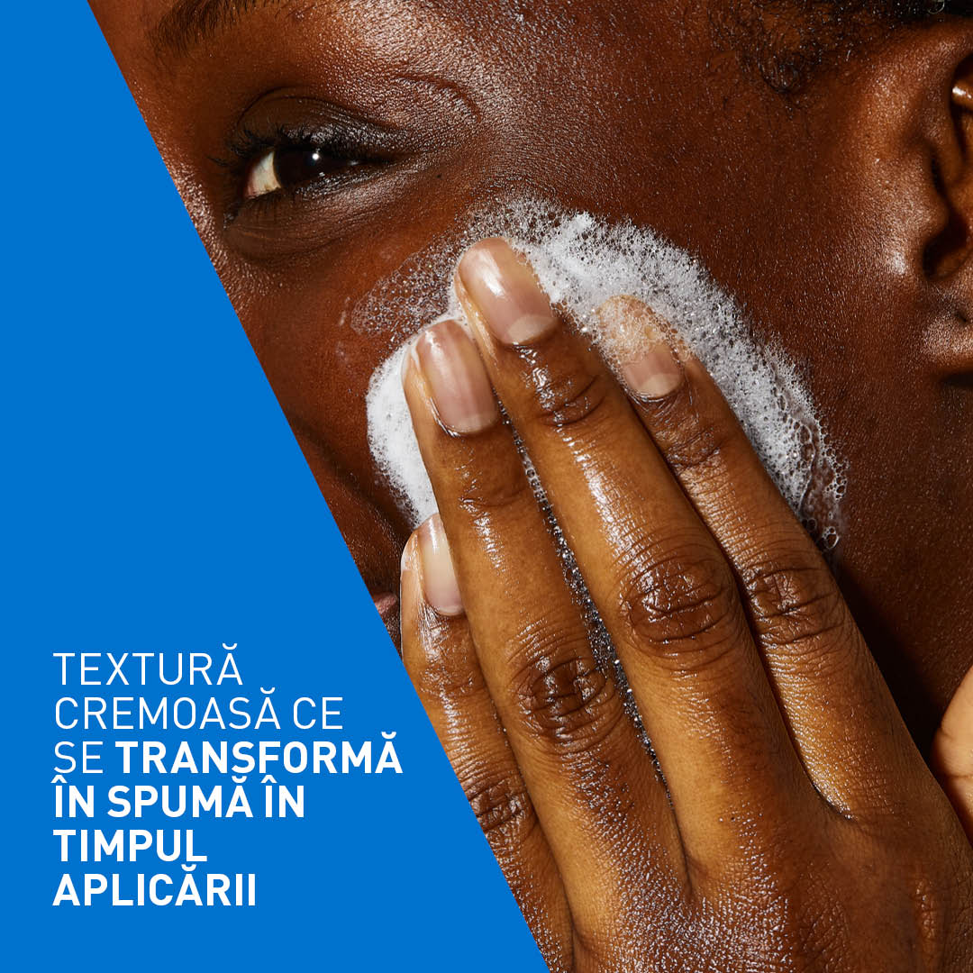 Crema de curatare spumanta si hidratanta CeraVe, pentru fata, cu ...