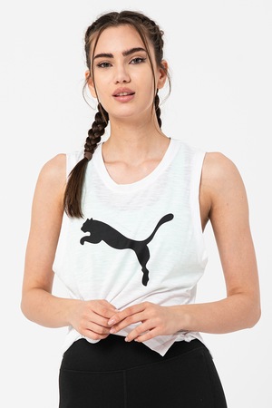 Puma, Спортен топ Favourite Cat Muscle, Бял / Черен, S - eMAG.bg