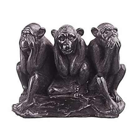 Statueta, Trei maimute intelepte, Piatra, 12 cm, Negru - eMAG.ro