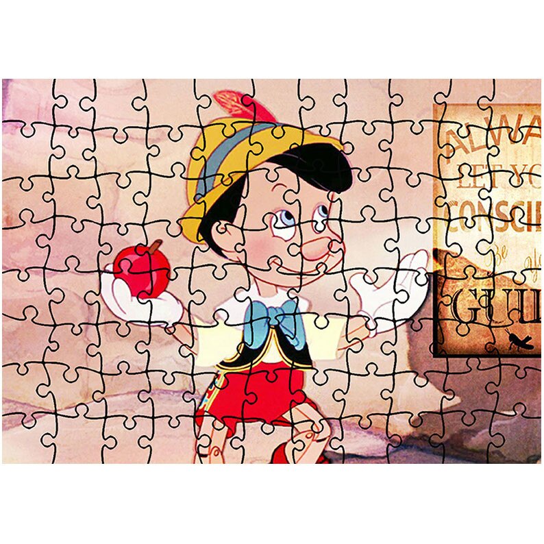 Puzzle Art Star 96 piese, Pinocchio si marul rosu, Latime 40,5 cm x ...