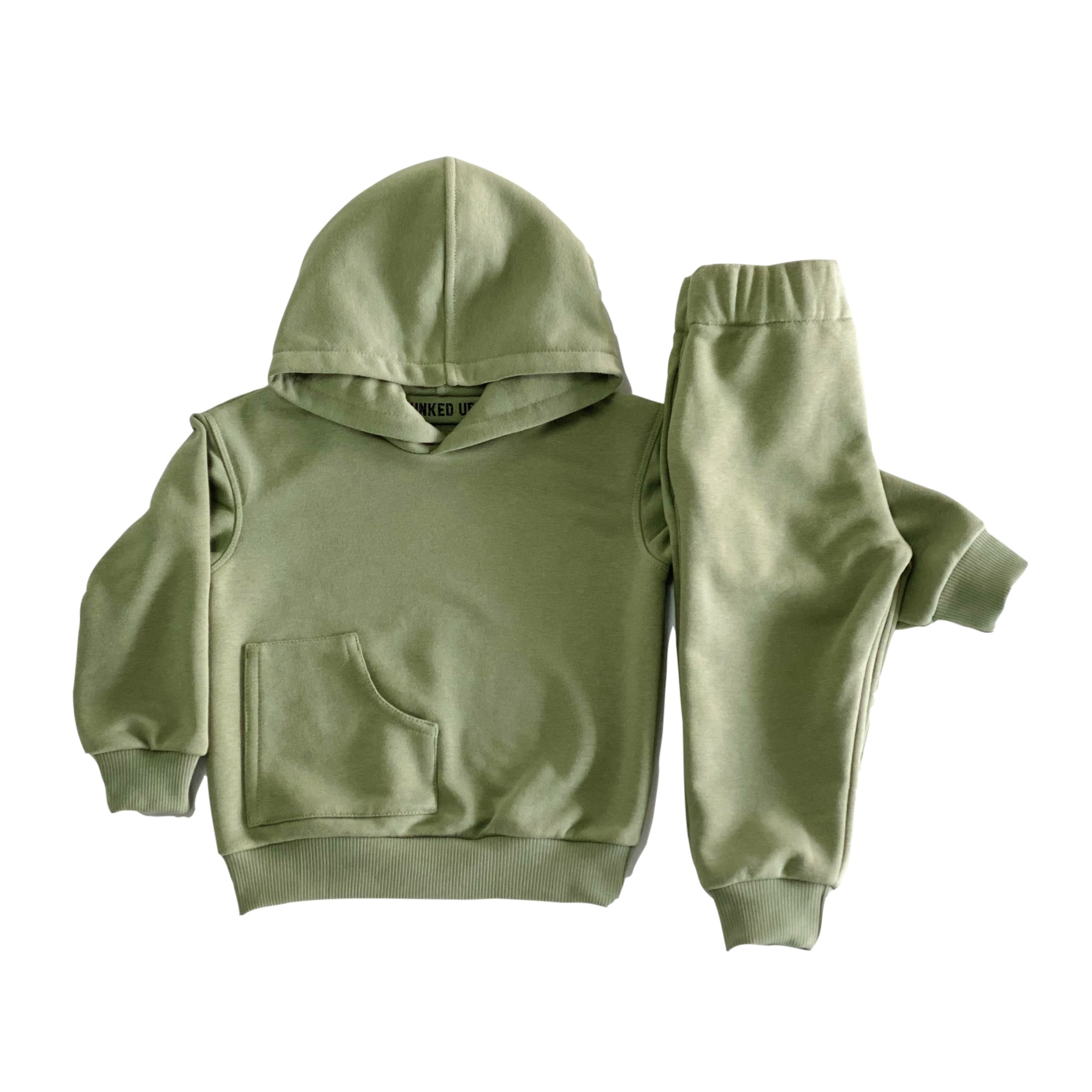 Set de pantaloni lungi si hanorac cu gluga, Khaki, Baieti, 104 cm, 4 ...