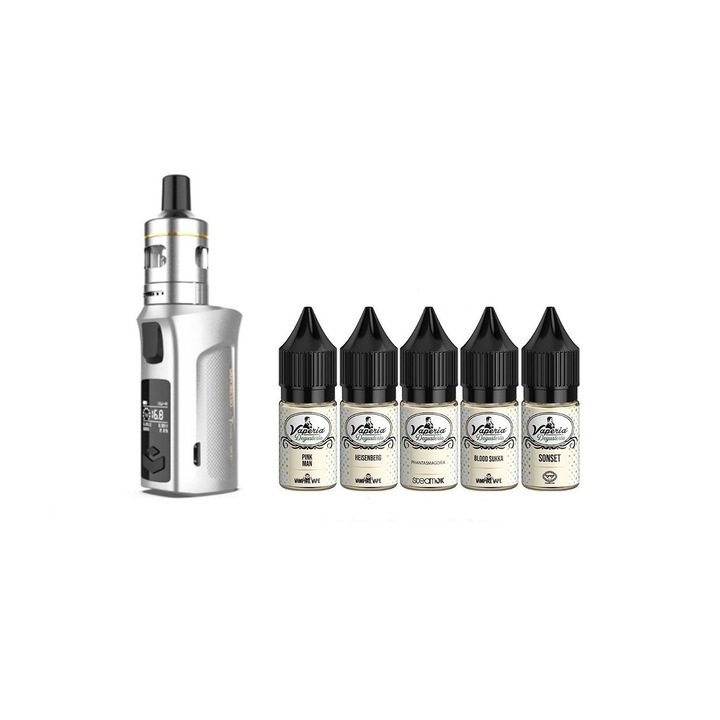 Set Tigara Electronica Target Mini 2,2000 mAh,2ml,50W, Argintiu si ...