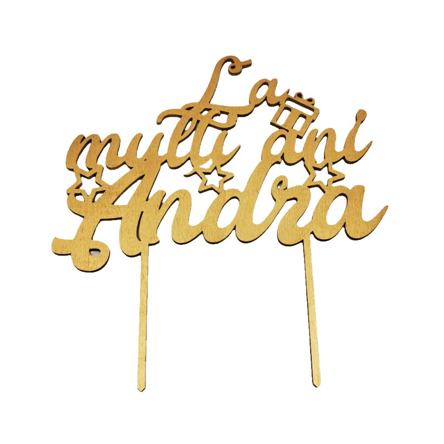 Topper personalizat pentru tort "La multi ani" - eMAG.ro