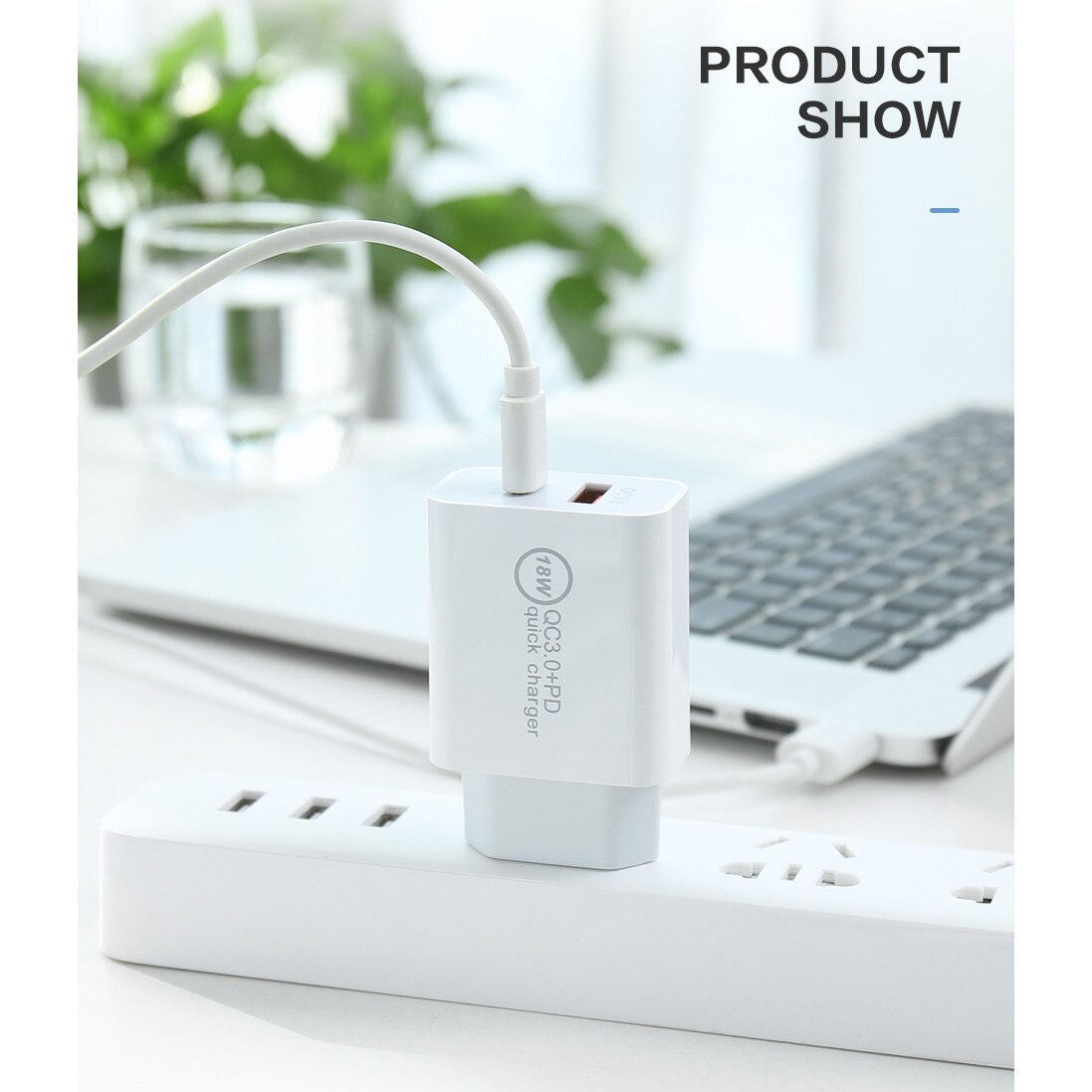 Pyramid Töltő, PD 18W aljzat adapter, QC3.0, Gyors töltés, 1 x USB port ...
