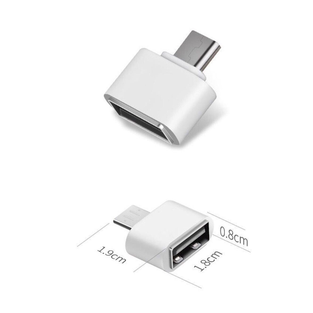 Set 2 adaptoare YWD-FMM, Micro USB tata la USB mama, OTG, Negru/ Alb ...