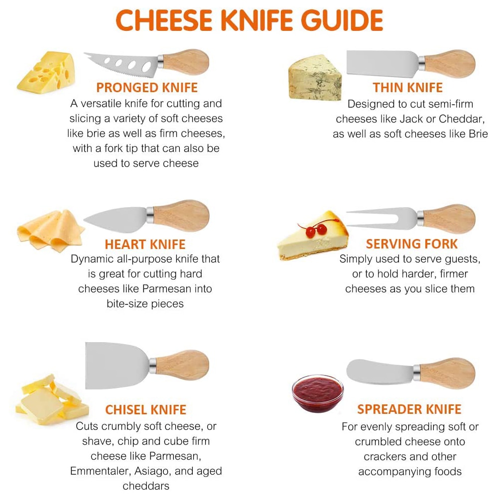 Set 6 cutite branza, awwaline, maner din bambus - eMAG.ro