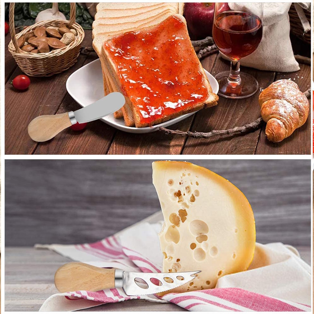 Set 6 cutite branza, awwaline, maner din bambus - eMAG.ro