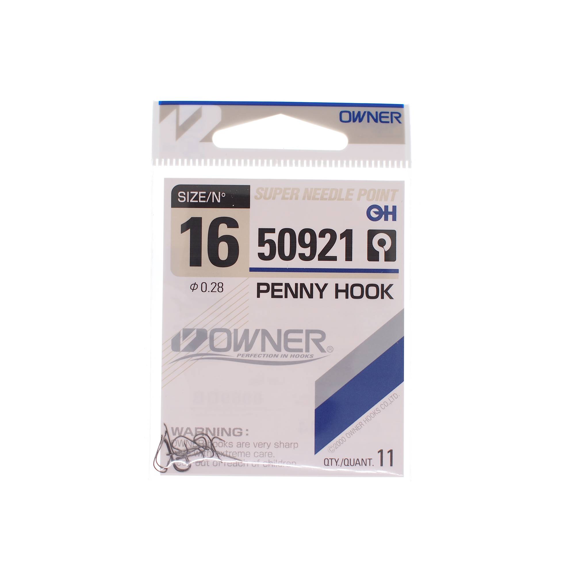 Set 11 bucati carlige, Owner, Penny Hook cu ochet, 50921, Black Chrome ...