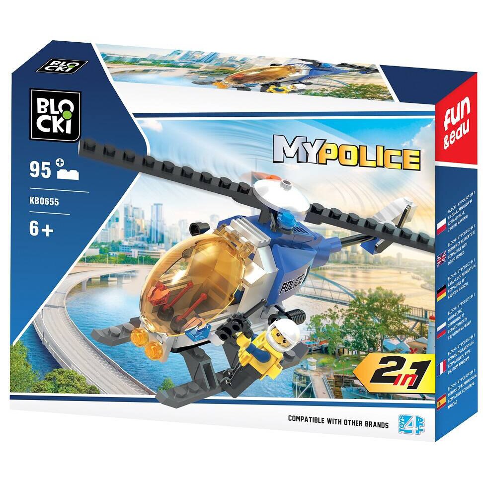 Set de constructie Blocki My Police - Elicopter politie, 95 piese - eMAG.ro