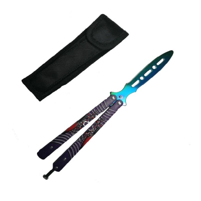 Cutit Balisong, Butterfly pentru antrenament, de 23 cm, Spider Web cu ...