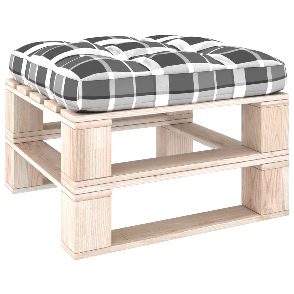 Perna canapea din paleti, gri model carouri, 70x70x10 cm, design ...