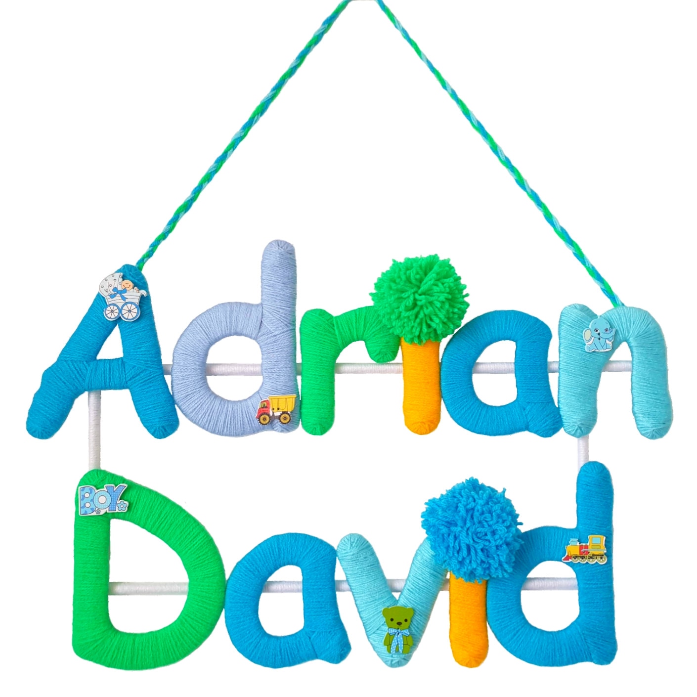 Kézzel készített gyerekszoba dekoráció, személyre szabott Adrian David ...