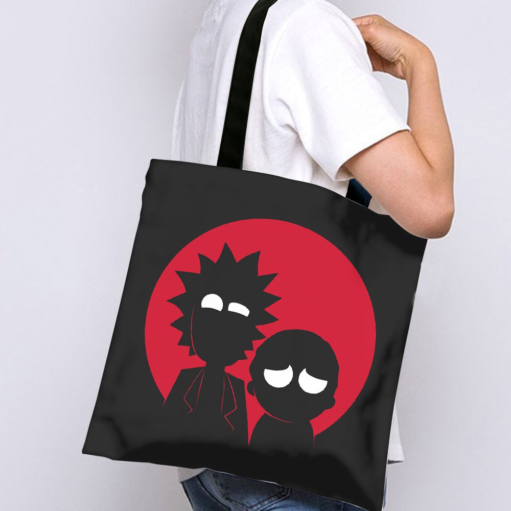 Geanta Tote Bag Art Star, Rick si Morty cerc rosu, Model Multicolor, 40 ...