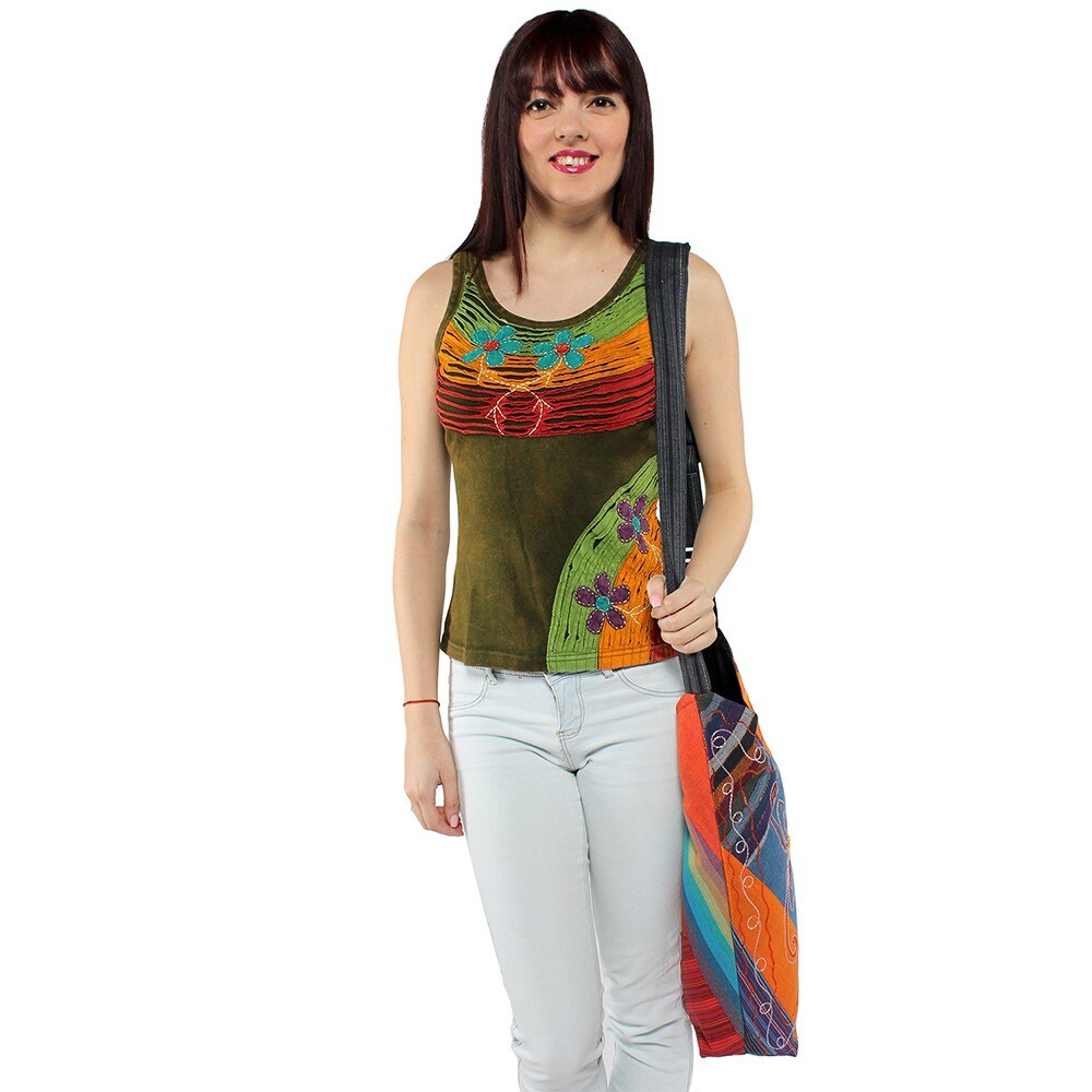 Geanta UNICAT din material textil, handmade in Nepal, EMLHB128 - eMAG.ro