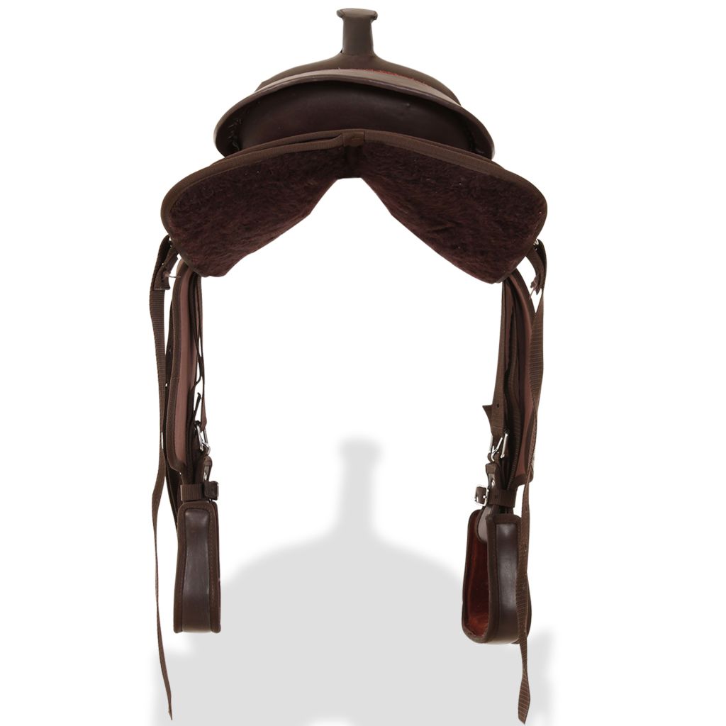 Sa de calarie, vidaXL, Piele, 13 in, Maro - eMAG.ro