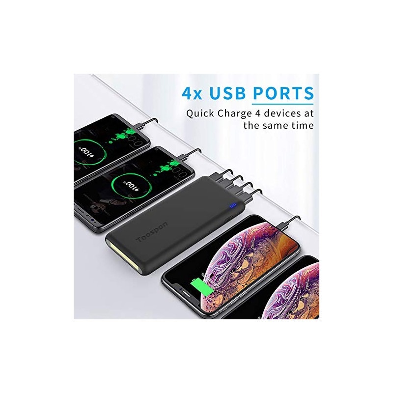 Зарядно устройство TOOSPON apd101, Power Bank 30000mAh, 4 USB port ...