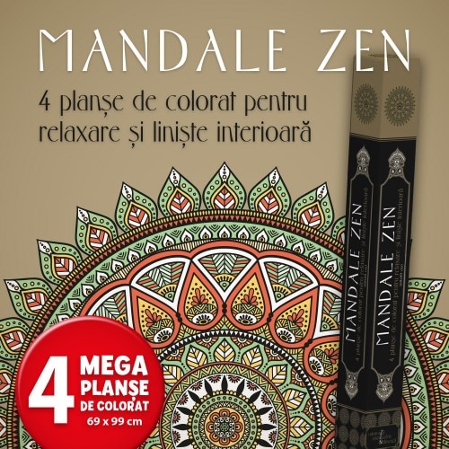 Mandale Zen. 4 Planse de Colorat pentru Relaxare si liniste Interioara ...