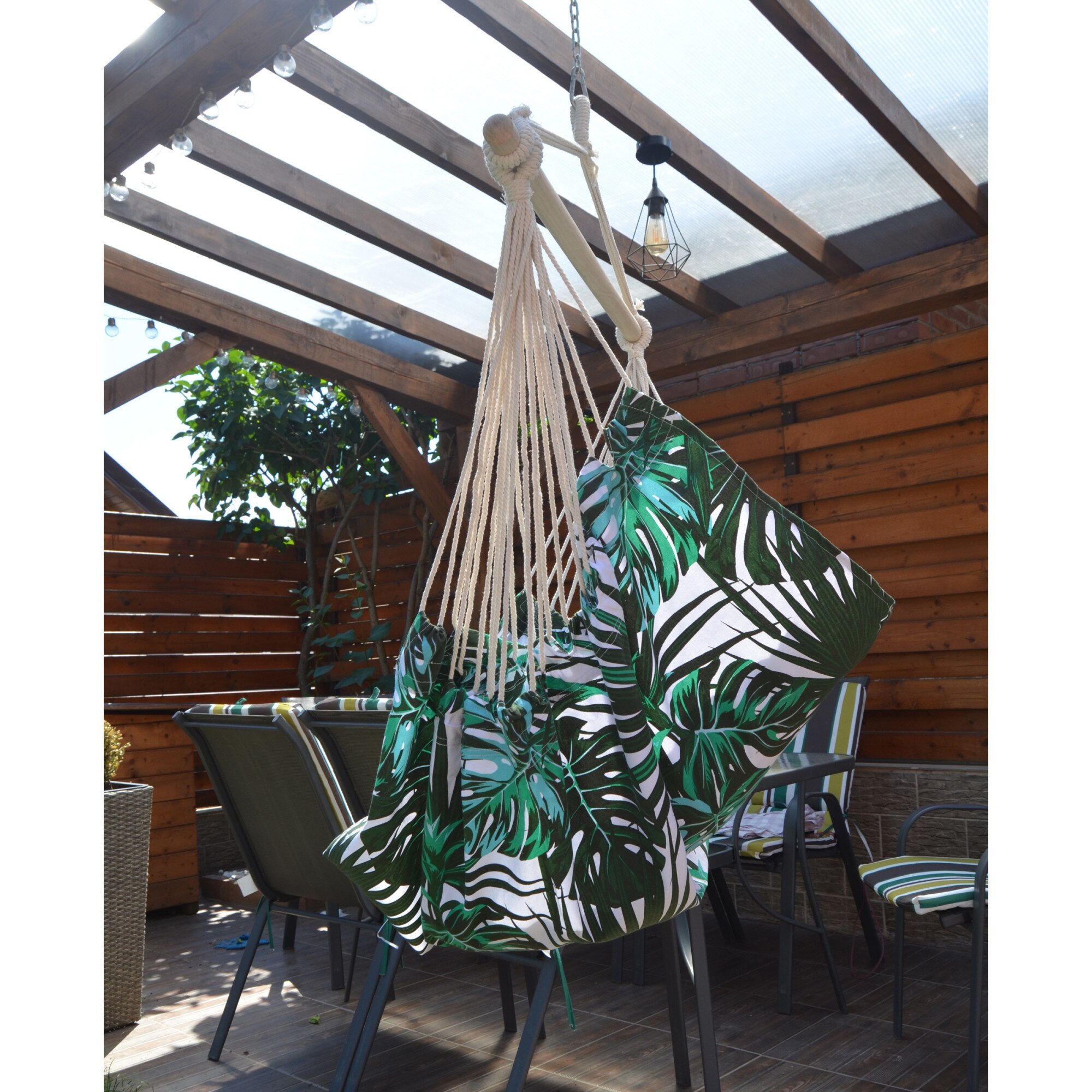 Hamac HM49 tip leagan suspendat pentru casa sau gradina, floral ...