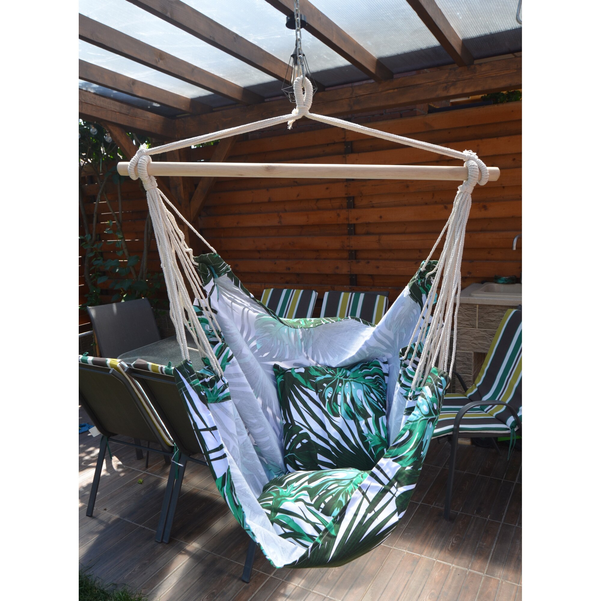 Hamac HM49 tip leagan suspendat pentru casa sau gradina, floral ...