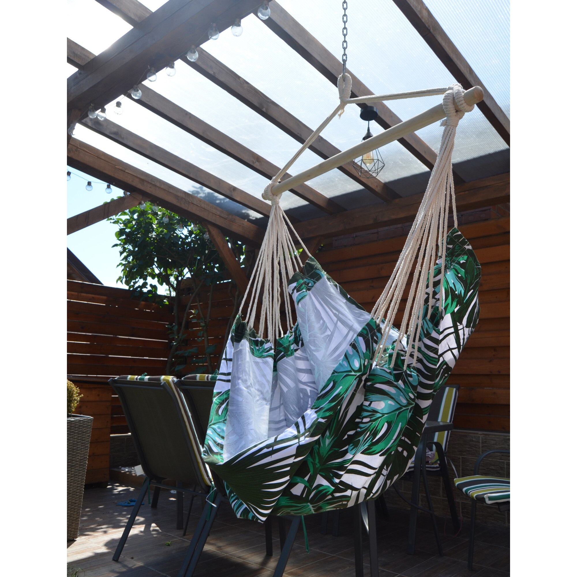 Hamac HM49 tip leagan suspendat pentru casa sau gradina, floral ...