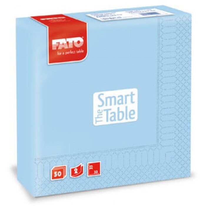 Servetele 33x33 cm, 2 straturi, Smart Table Light Blue, Fato - eMAG.ro