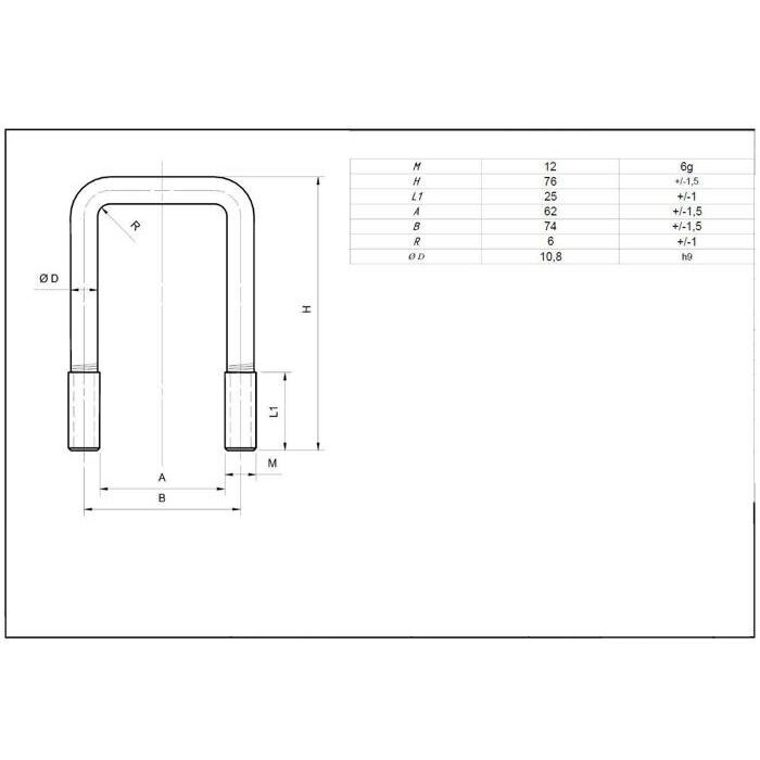 Surub U Bolt M12 65/62/65 - eMAG.ro
