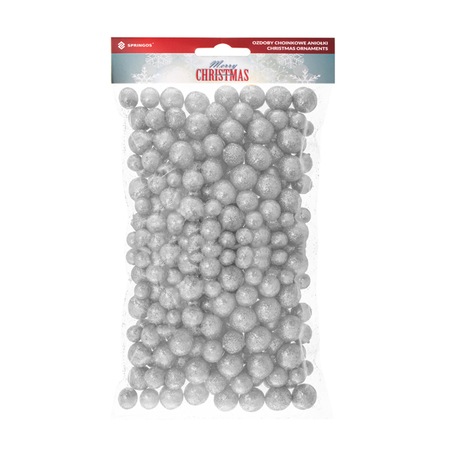 Set bile decorative pentru Craciun cu sclipici, din polistiren, 80g ...