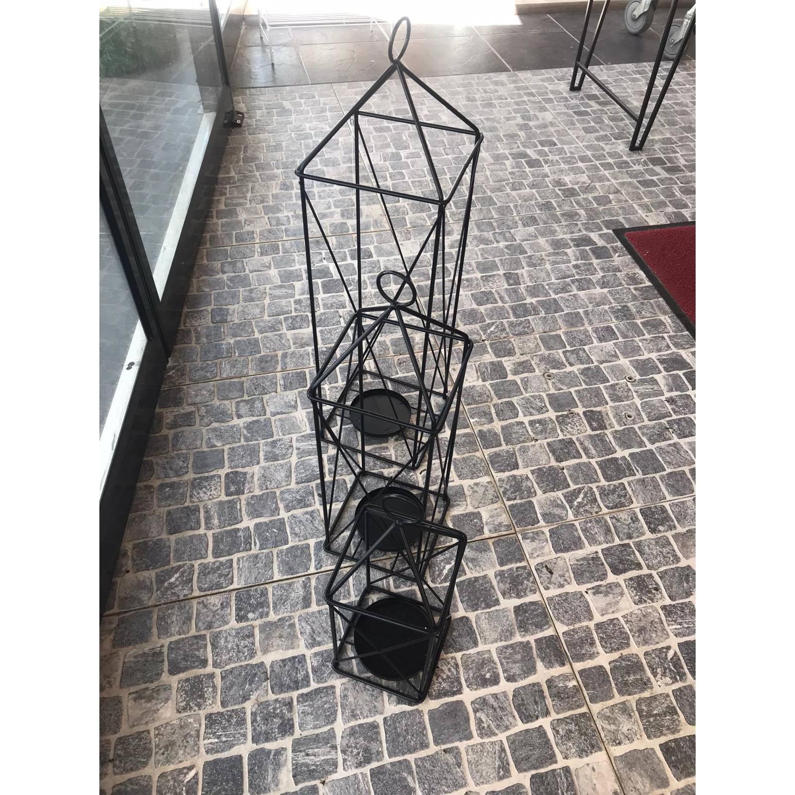 Set 3 suporturi lumanari,rustic,negru,emka - eMAG.ro