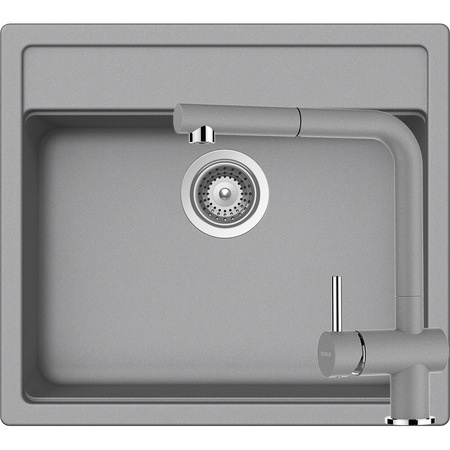 Kit chiuveta Schock Nemo N-100 570 x 510 mm si baterie Schock Epos cu Dus Extractibil Croma ...