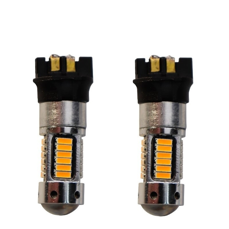 Set 2 Becuri Led GALBEN PW24W PWY24W DRL Audi A3 A4 Q7 BMW Volkswagen ...