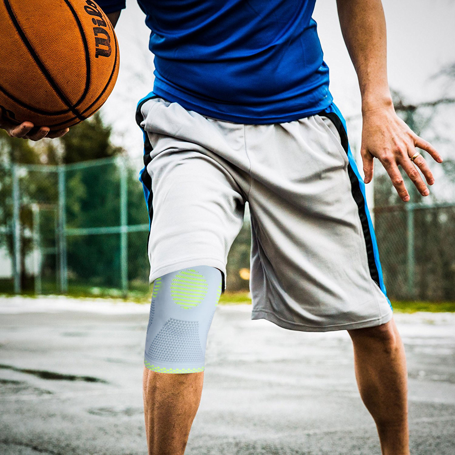 Genunchiera elastica, sustinere arcuri metalice, Gri, M - eMAG.ro