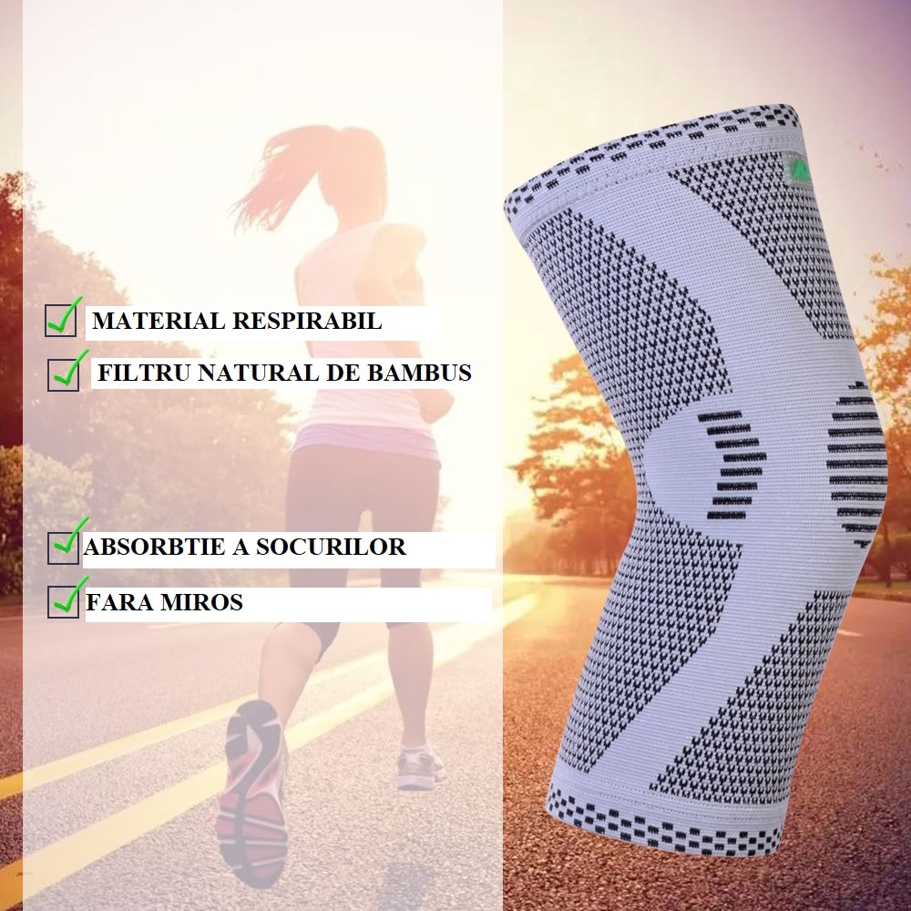 Genunchiera elastica, orteza pentru genunchi, Gri, M - eMAG.ro