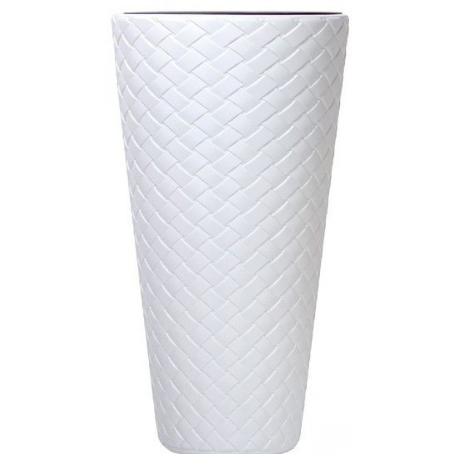 Ghiveci inalt cu insertie - alb 30x55 cm Prosperplast Matuba Slim ...